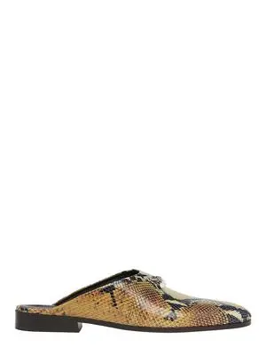 Alexander McQueen Snake-effect Leather Mules - Tan/blk/brn