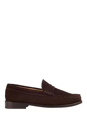 LK BENNETT Suede Penny Loafers - Bro-chocolate