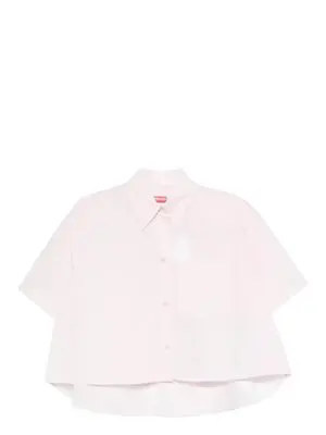 Kenzo Logo-patch Cotton Shirt - Pink