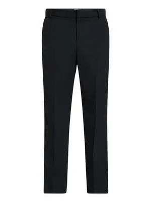 Balmain Tailored Satin-trim Straight-fit Pants - Eap Black/black