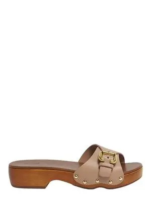 CHLOÉ Jeannette Leather Clog Sandals