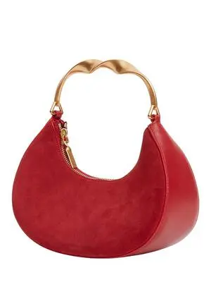 Simkhai Nixi Suede Top Handle Bag - Crimson