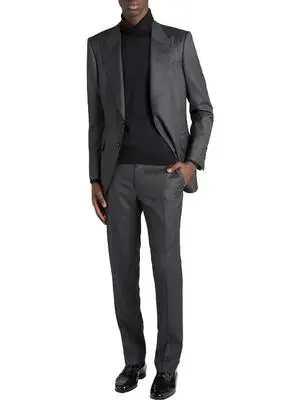 TOM FORD Dyllan Gingham Virgin Wool Suit - Taz Dark Grey