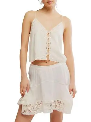 Free People Embroidered Button-up Camisole - Ivory