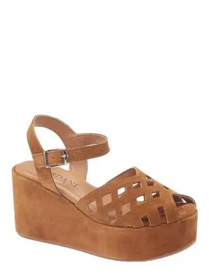 Cordani Jaymie Platform Wedge Sandal - Clove Suede