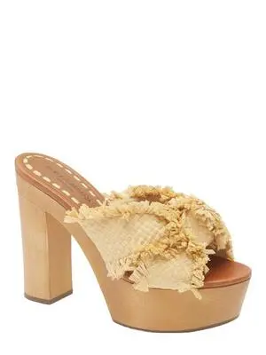 Dolce & Gabbana Raffia Platform Sandal - 8w058 Legno/sabbia