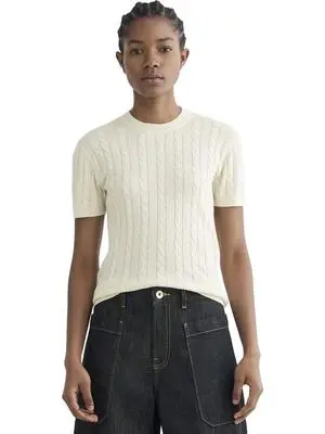 Everlane Cable Crew Neck Sweater - Birch