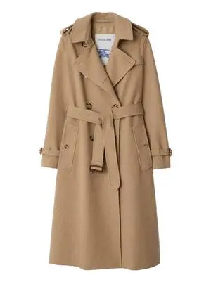 Burberry Long Cashmere Kensington Trench Coat - Trail Melange