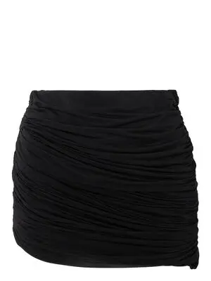 Magda Butrym Ruched Stretch-jersey Mini Skirt - Black
