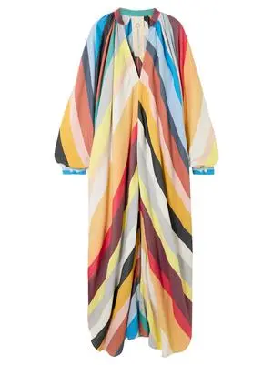 MARRAKSHI LIFE Striped Cotton-blend Maxi Dress - Multi