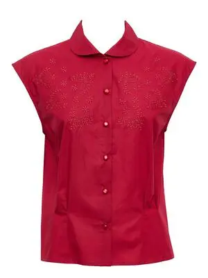 Loretta Caponi Pisa Cotton Top - Red
