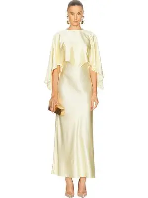 Adam Lippes Larys Dress With Detachable Capelet - Cream