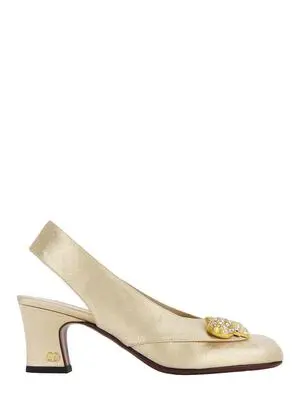 Valentino Garavani Adamantine Sling Back Pump - Antique Brass