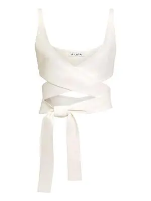 Alaïa Cross Top - Blanc Nacre
