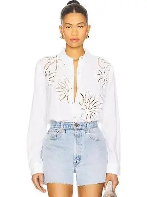 Rails Samar Button Down Top - White