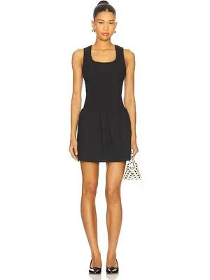 Onia Poplin Smocked Mini Dress - Black