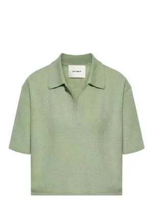 LISA YANG Polo-collar Short-sleeve T-shirt - Green