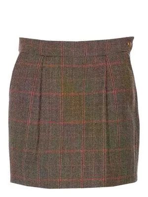 Chloé Plaid Mini Skirt - Brown
