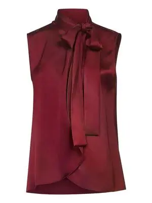 BLANCA VITA Lavallière-collar Sleeveless Top - Red