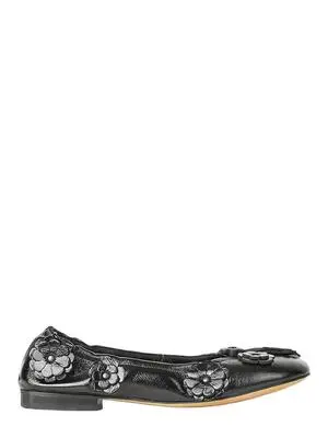 Cecilie Bahnsen Brielle Flower-embellished Ballet Flats - Black