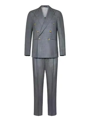 FRANZESE COLLECTION Double-breasted Peak-lapel Suit - Grey