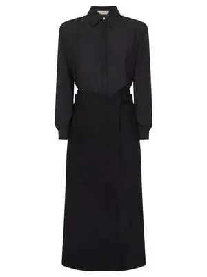 BLANCA VITA Shirt-collar Wrap Dress - Black