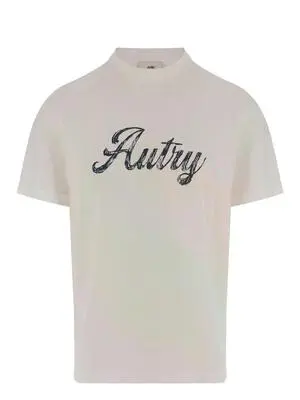 AUTRY Logo-print Cotton T-shirt - Neutrals