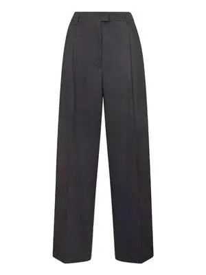 BLANCA VITA Pleated Wide-leg Trousers - Grey