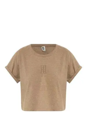 BY MALENE BIRGER Hrdalia Embroidered-Logo T-Shirt Neutrals