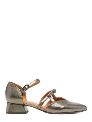 Chie Mihara 35mm Buckle-strap Pointed-toe Pumps - Brown