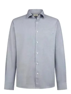 TOD'S Houndstooth Long-sleeved Shirt - Blue