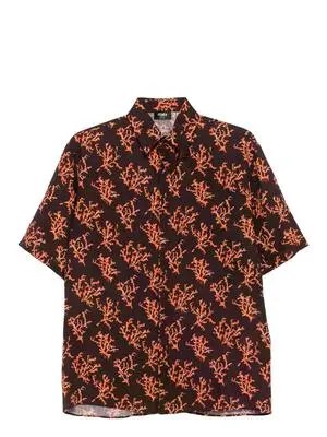 Fendi Coral-print Linen Shirt - Brown