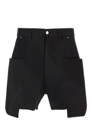 Rick Owens Stefan Cargo Frayed-hem Shorts - Black