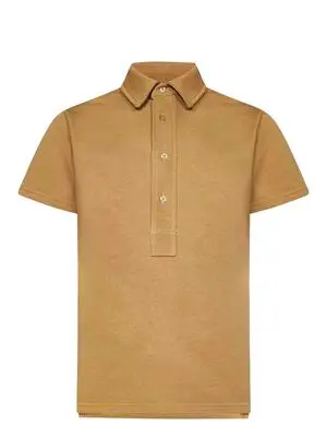 FRANZESE COLLECTION Wimbledon Four-button Placket Polo Shirt - Brown