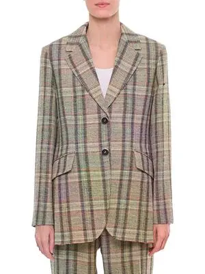DURAZZI MILANO Tartan Check Single-breasted Jacket - Neutrals