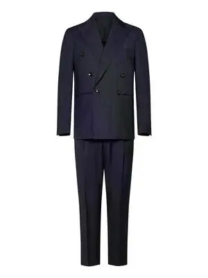 FRANZESE COLLECTION Pinstripe Double-breasted Suit - Blue