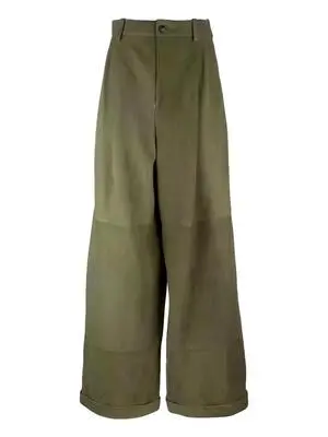 Loewe Suede-paneled Culottes - Green