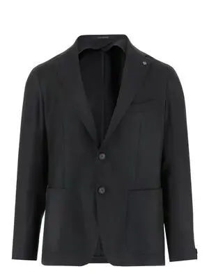 Tagliatore Three-button Patch-pocket Blazer - Black