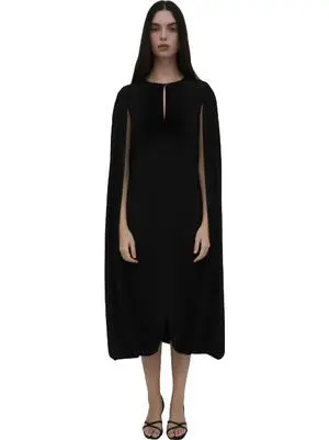 Rosetta Getty Fold Cape Dress - Black