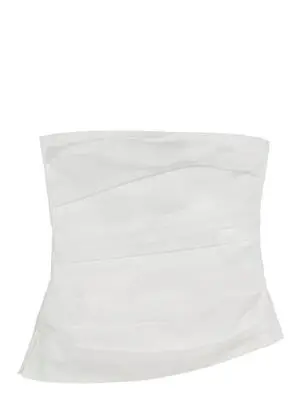 Simkhai Strapless Pleated Bustier Top - White