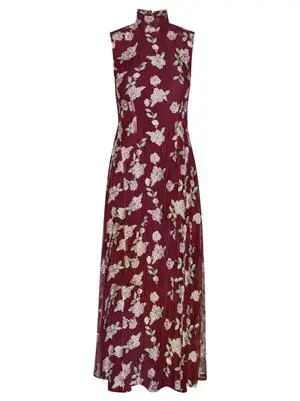 Remain Birger Christensen Floral-embroidered Sleeveless Maxi Dress - Red
