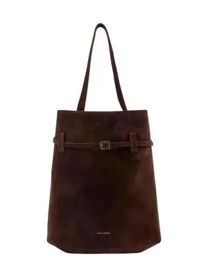 Manu Atelier Tote Du Jour Suede Buckle-fastening Tote Bag - Brown