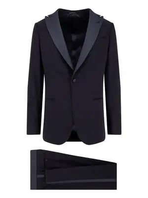 Giorgio Armani Soho Virgin Wool Tuxedo - Blue