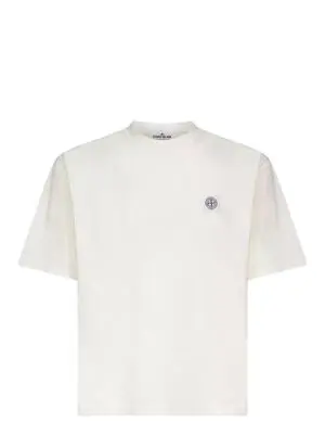 Stone Island Compass-logo Patch T-shirt - Neutrals