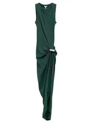 Loewe Draped Ribbed Dress - Green