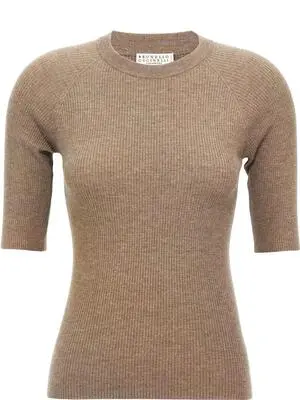 Brunello Cucinelli Ribbed Cashmere Sweater - Brown