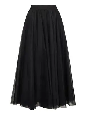 BLANCA VITA Elasticated-waistband Tulle Skirt - Black