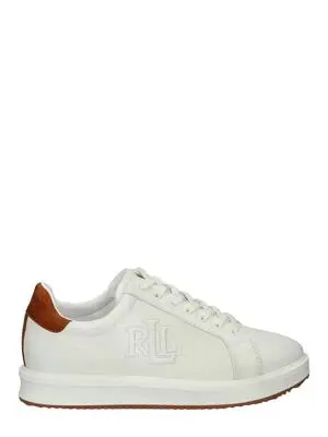 Ralph Lauren Logo-embroidered Leather Sneakers - White