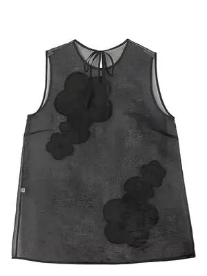 Cecilie Bahnsen Alba Flower-embellished Top - Black