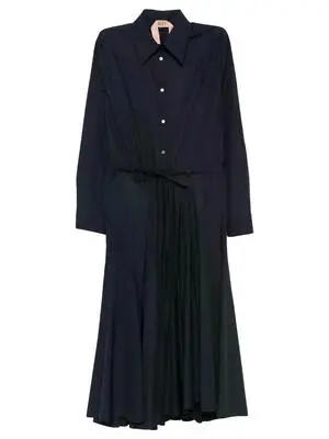 N°21 Button-down Flared Midi Dress - Blue